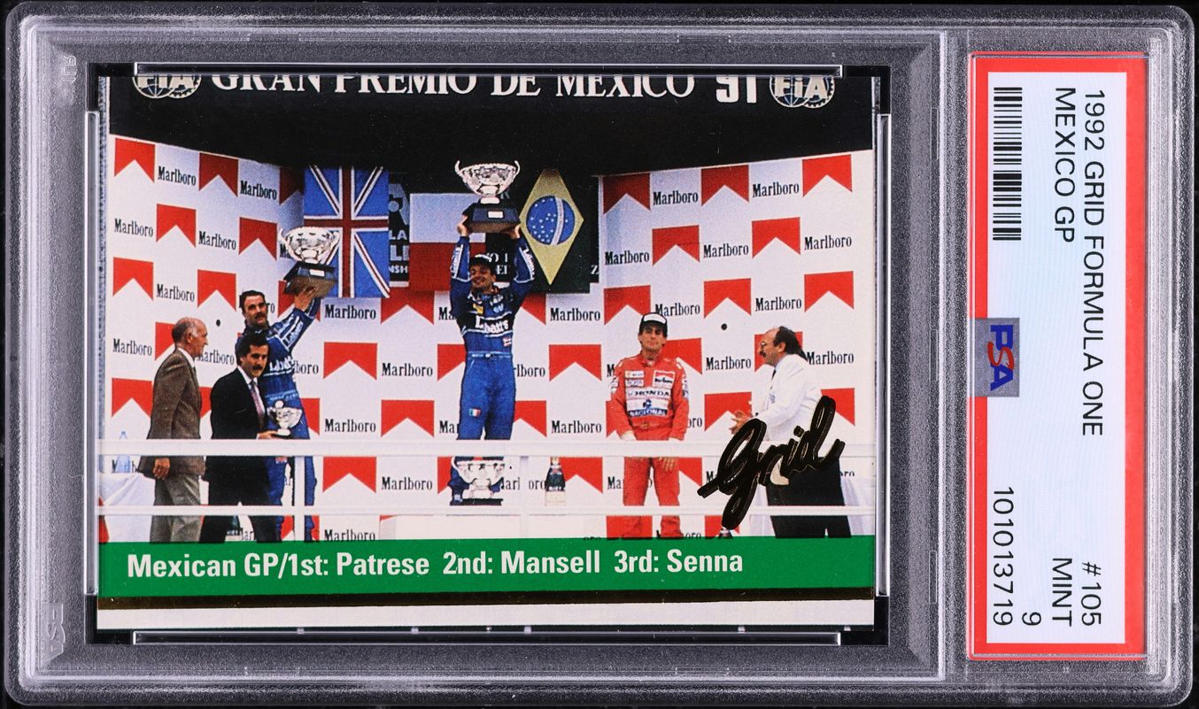 1992 Grid Formula One F1 Mexico GP Ayrton Senna #105 PSA 9 MINT on ...