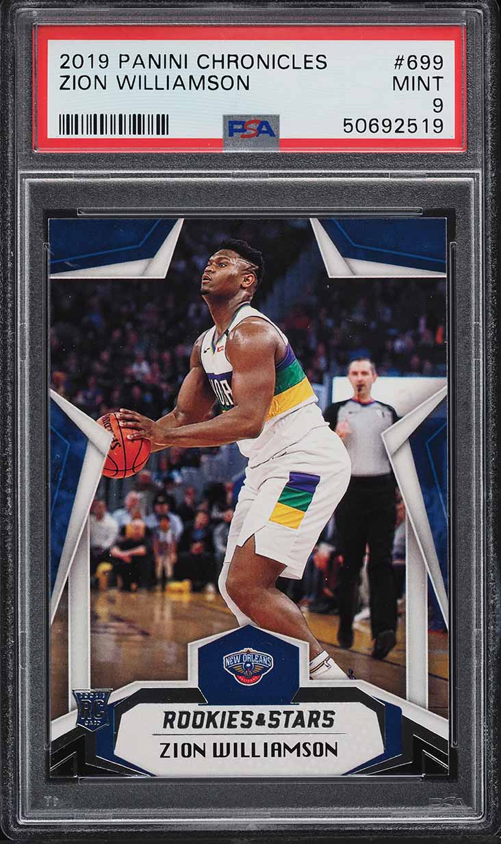 2019 Panini Chronicles Rookies & Stars Zion Williamson ROOKIE #699 PSA ...