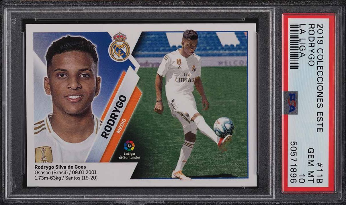 2019 Panini Colecciones Este La Liga Rodrygo ROOKIE #11B PSA 10 GEM ...