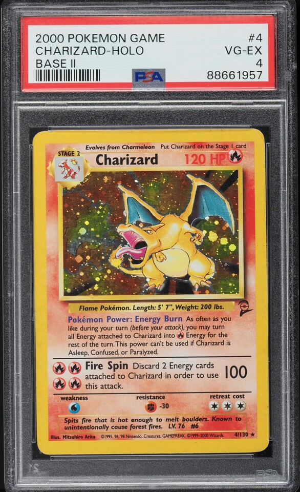 2000 Pokemon Base Set 2 Holo Charizard #4 PSA 4 VGEX on Fanatics Collect