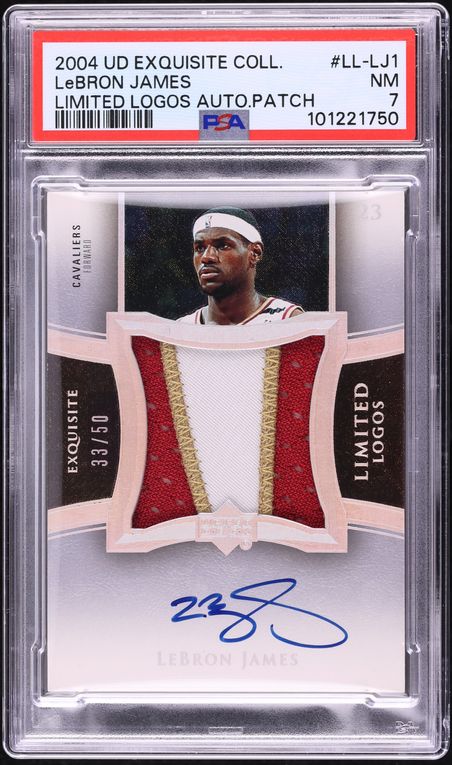 2004 Exquisite Collection Limited Logos LeBron James PATCH AUTO /50 PSA ...