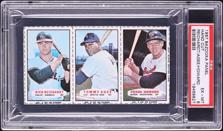 1967 Bazooka Panel Rick Reichardt Tommy Agee Frank Howard PSA 6 EXMT on ...