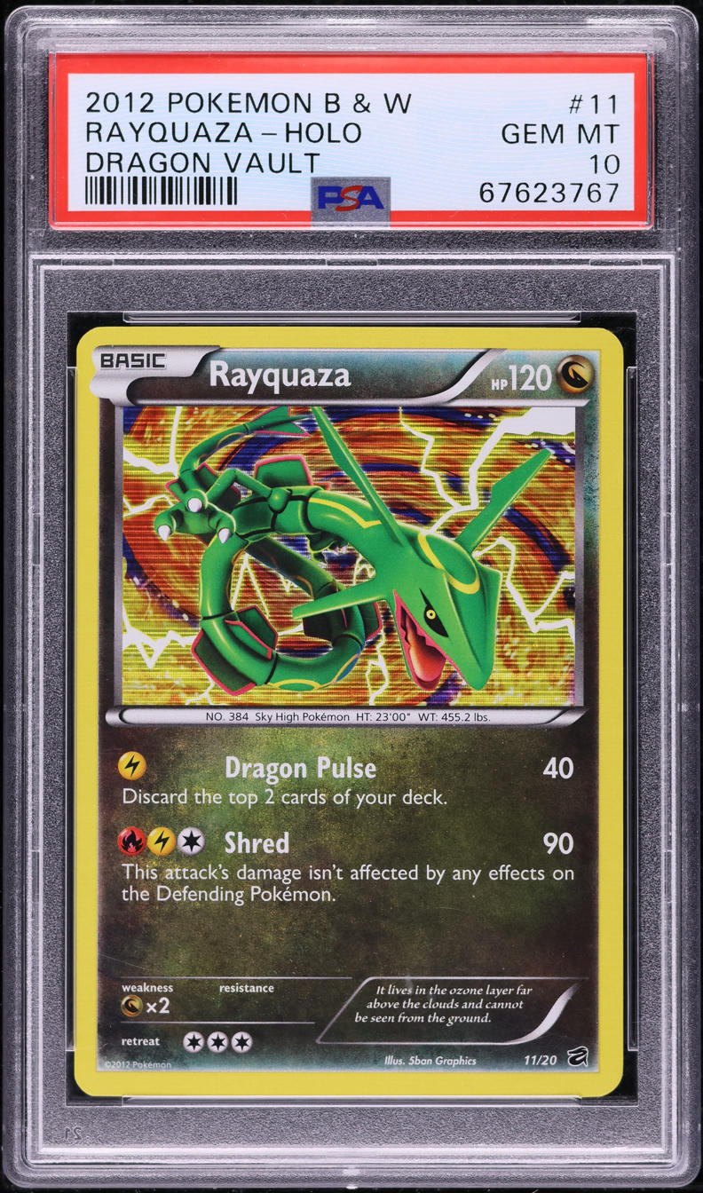 2012 Pokemon Black & White Dragon Vault Holo Rayquaza #11 PSA 10 GEM MINT on Fanatics Collect