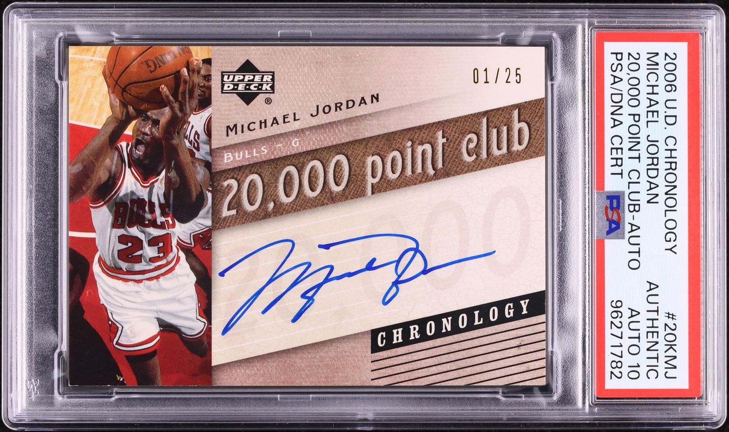 2006 UD Chronology 20,000 Point Club Michael Jordan AUTO DNA 10 1/25 ...