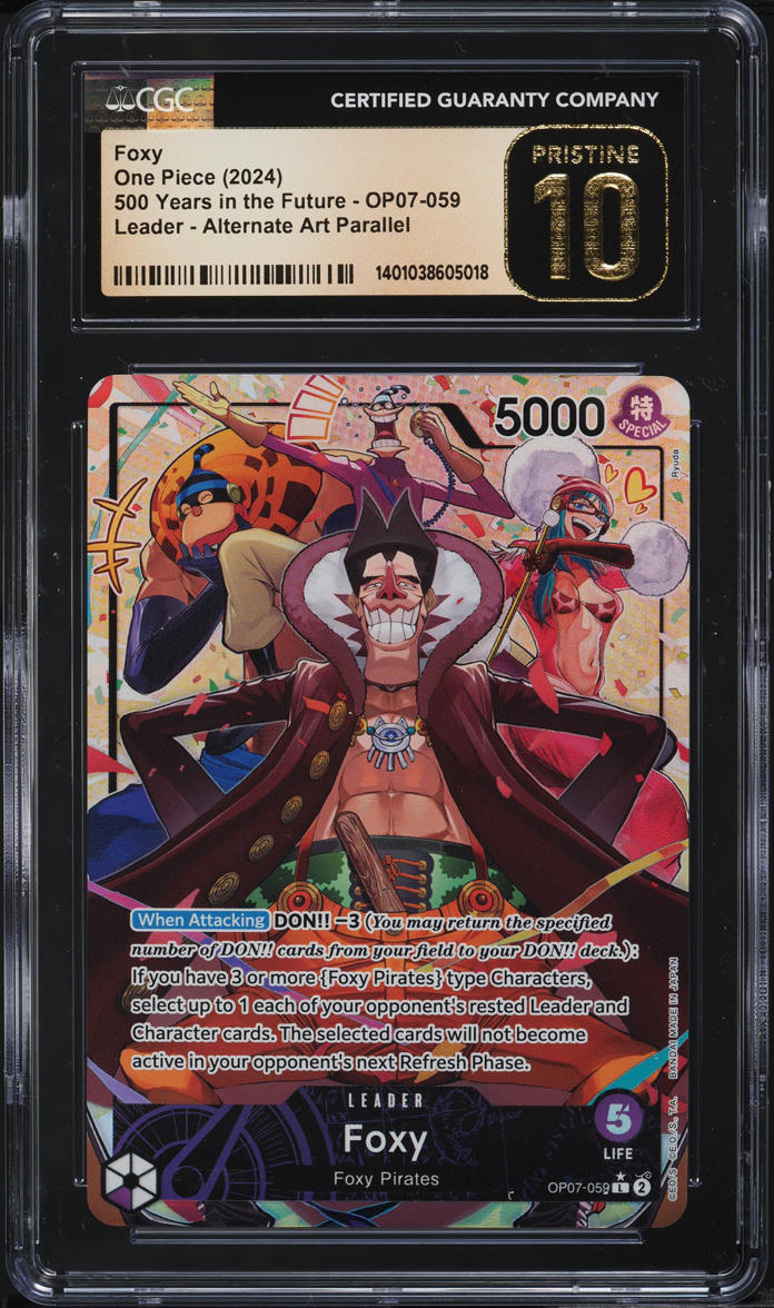 2024 One Piece 500 Years In The Future Alt Art Foxy #OP07-059 CGC 10 PRISTINE on Fanatics Collect