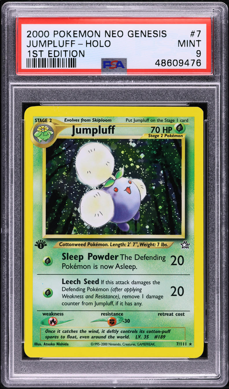 2000 Pokemon Neo Genesis 1st Edition Holo Jumpluff #7 PSA 9 MINT on Fanatics Collect