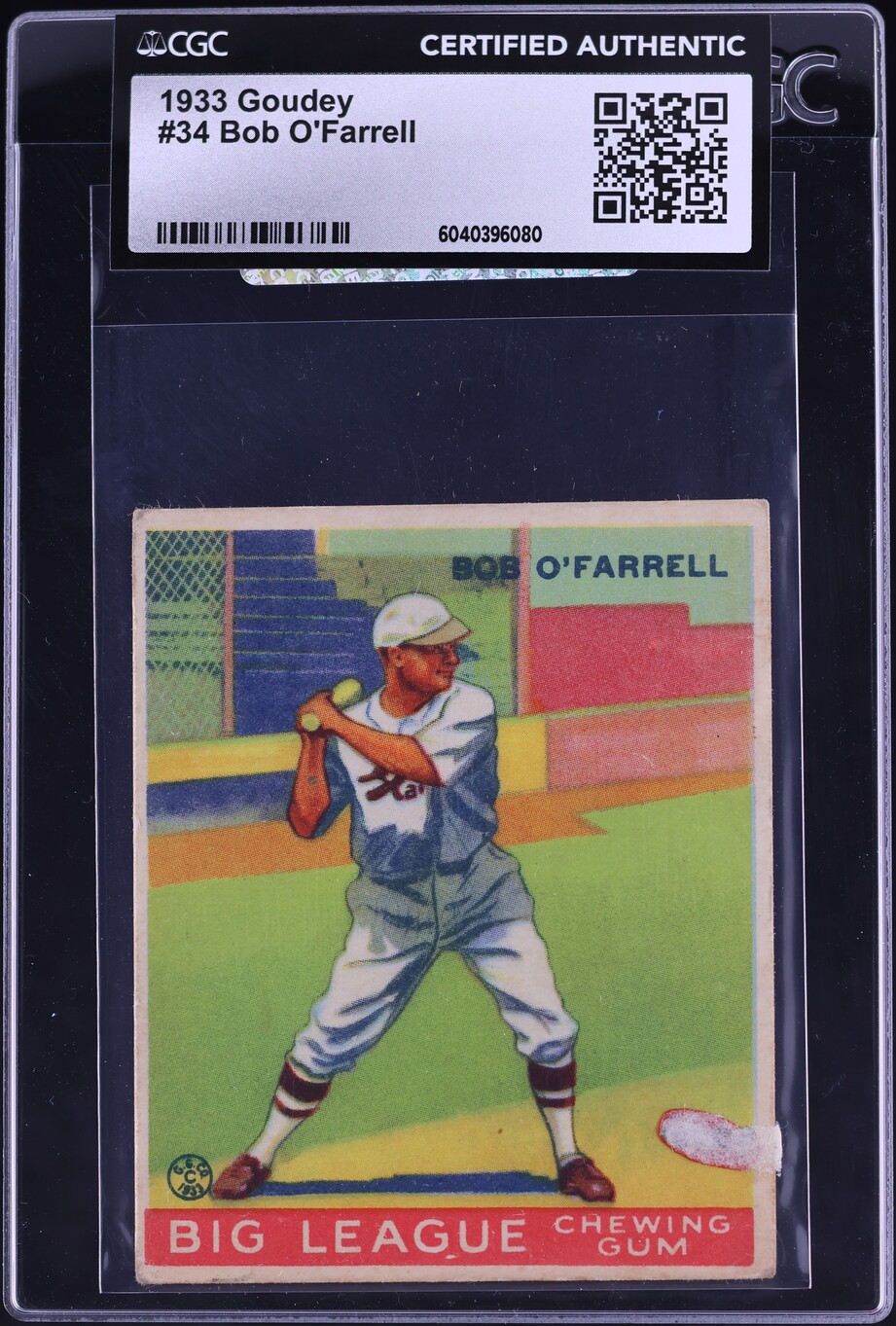 1933 Goudey Bob O'Farrell #34 CGC AUTH on Fanatics Collect