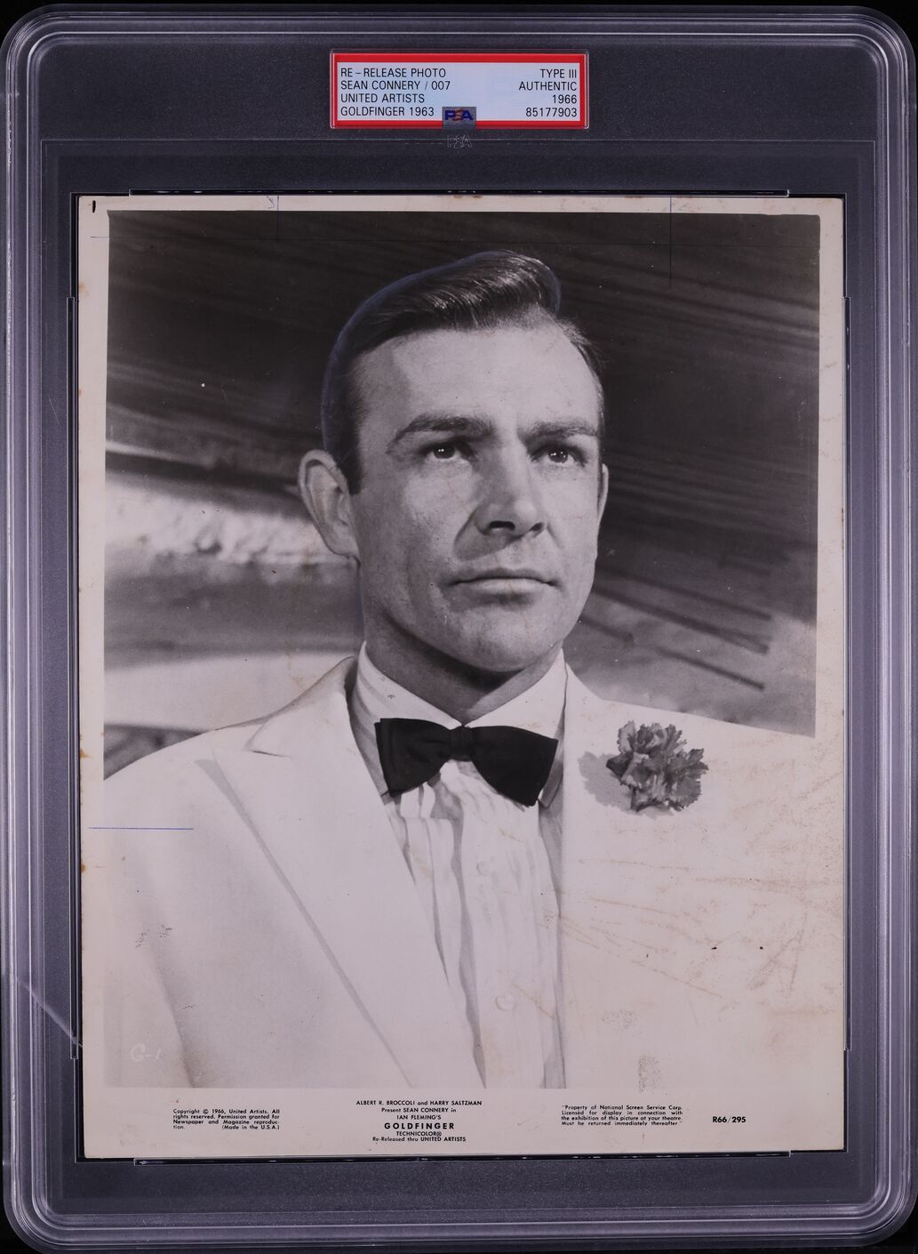 1966 Re-Release Photo Type III Goldfinger 007 Sean Connery PSA AUTH on ...