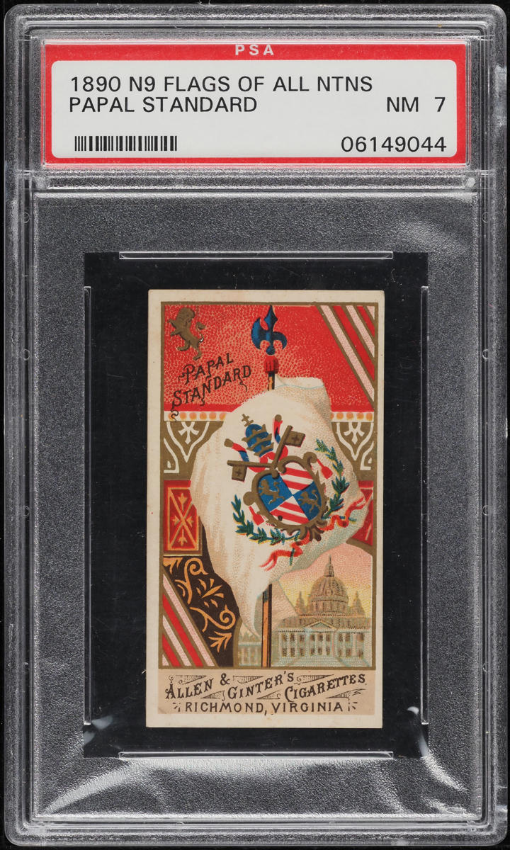 1887 N9 Allen & Ginter Flags Of All Nations Papal Standard PSA 7 NRMT ...