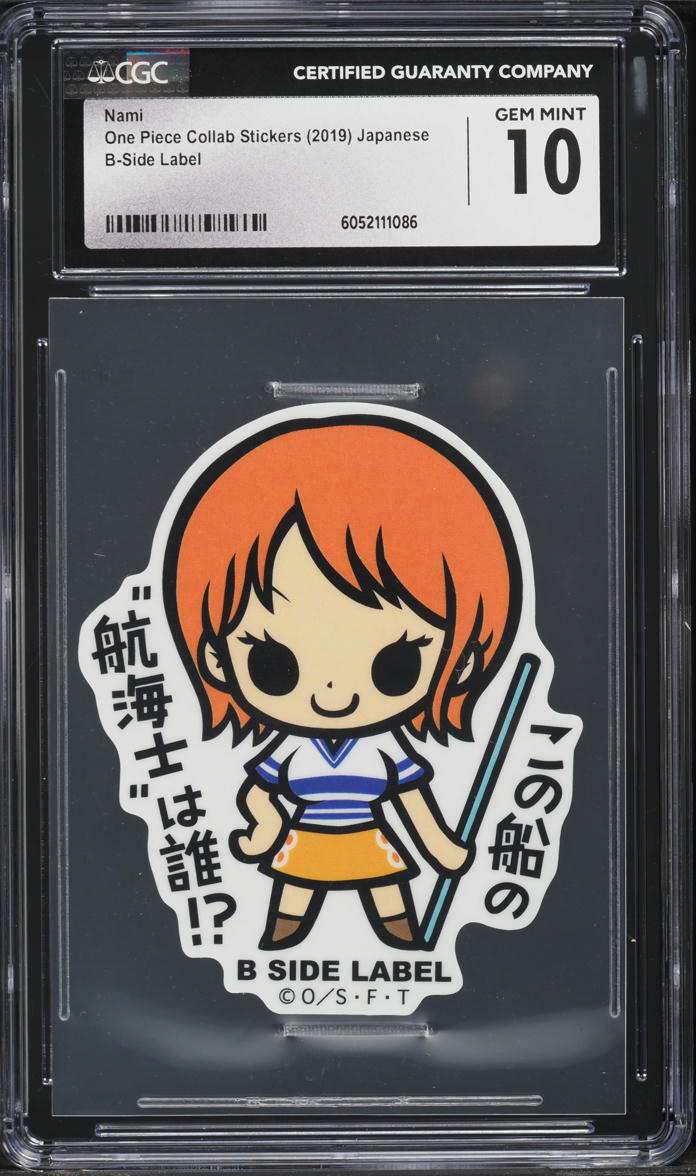 2019 One Piece Japanese Collab Stickers B-Side Label Nami CGC 10 GEM ...