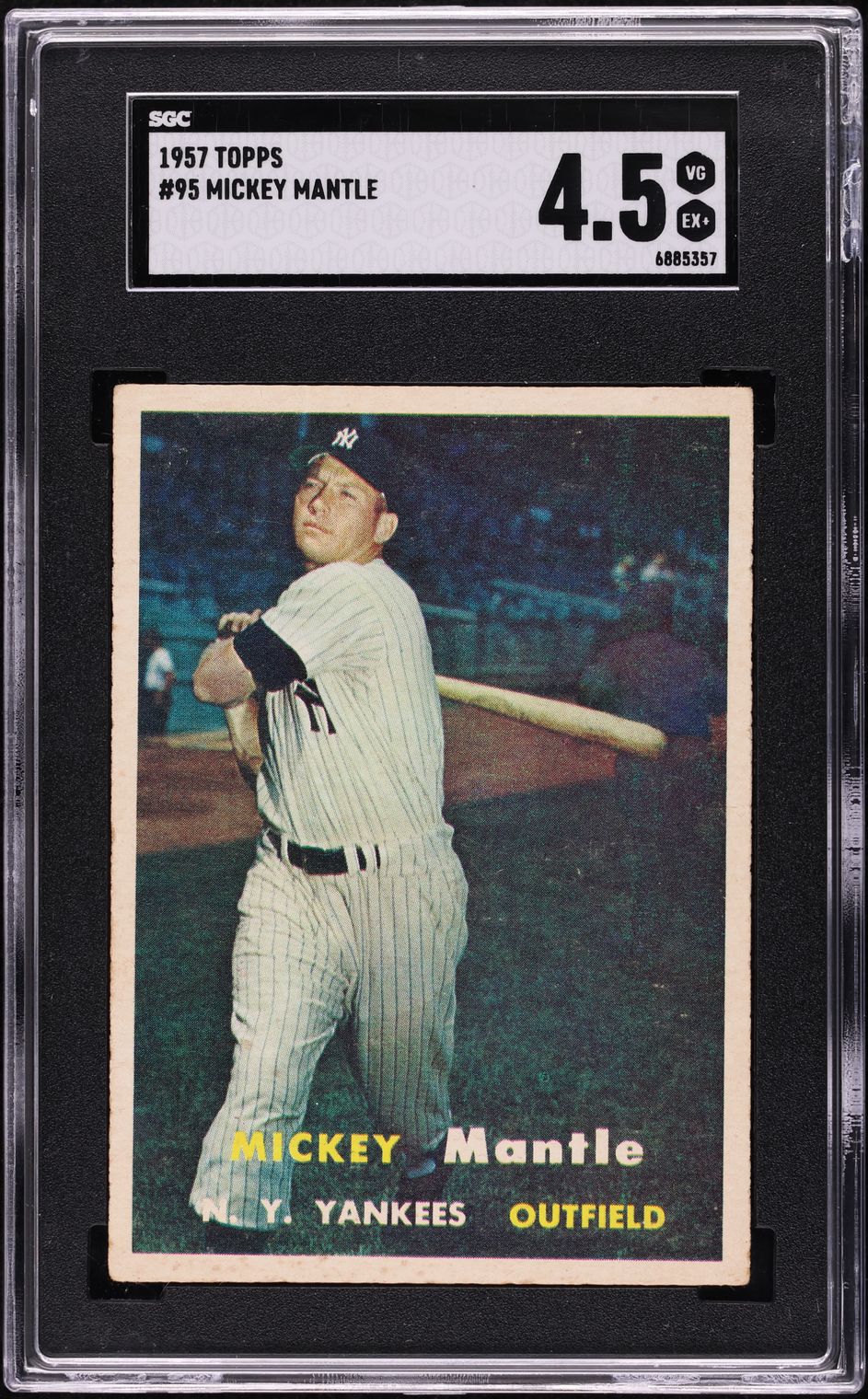 1957 Topps Mickey Mantle #95 SGC 4.5 VGEX+ on Fanatics Collect