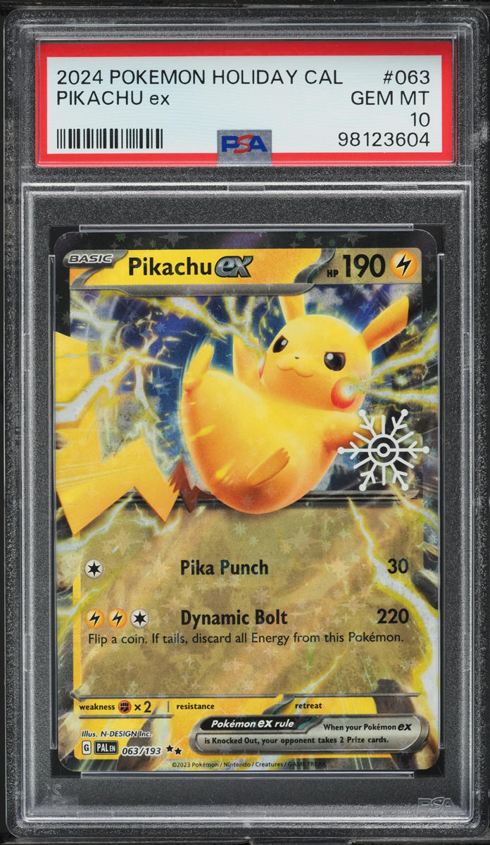 2024 Pokemon Holiday Calendar Pikachu Ex #063 PSA 10 GEM MINT on ...