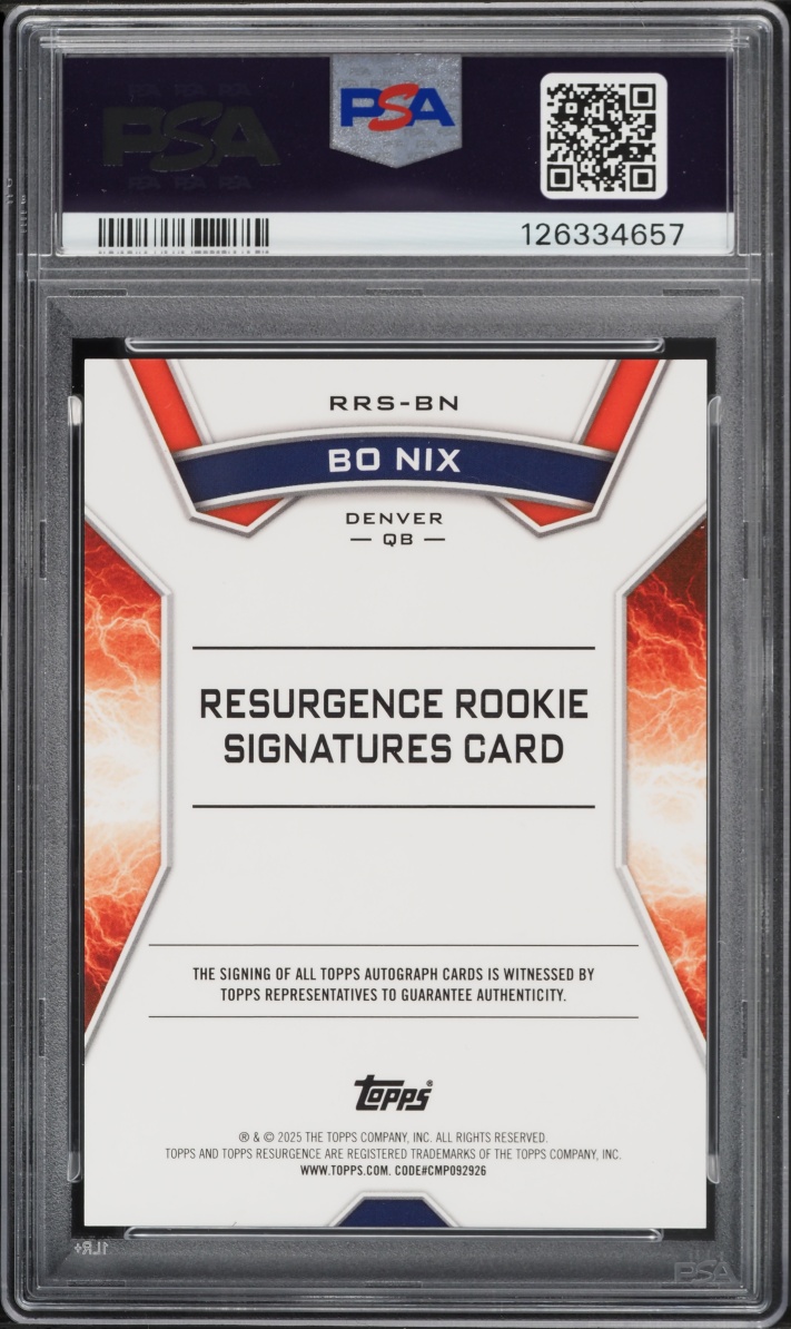2024 Topps Resurgence Silver Static Bo Nix ROOKIE AUTO DNA 10 #RRSBN ...