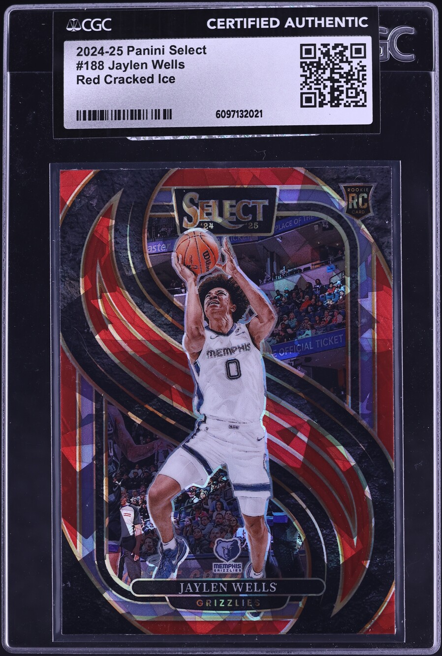 2024 Select Premier Level Red Cracked Ice Jaylen Wells ROOKIE #188 CGC ...