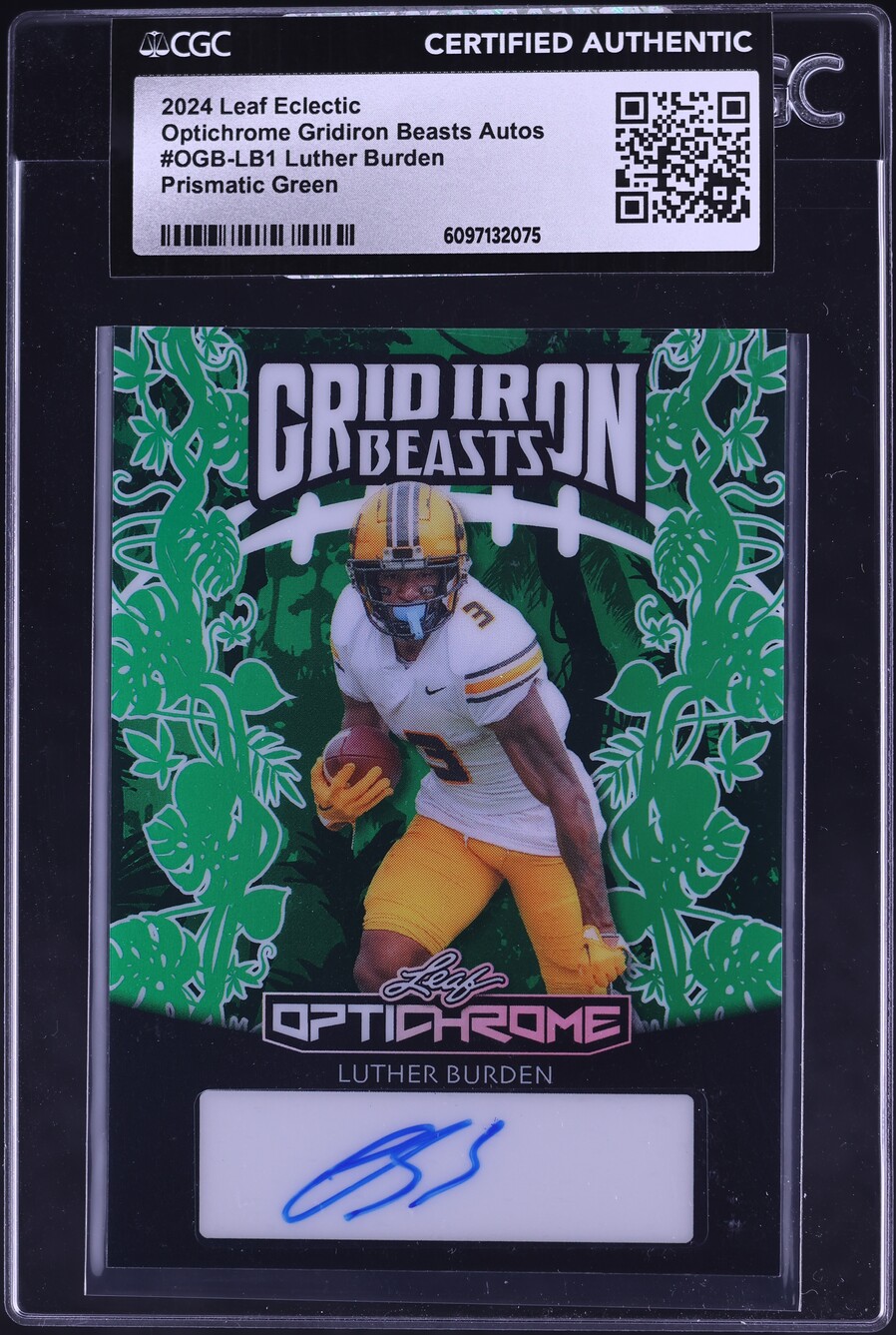 2024 Leaf Eclectic Optichrome Gridiron Prismatic Green Luther Burden RC ...