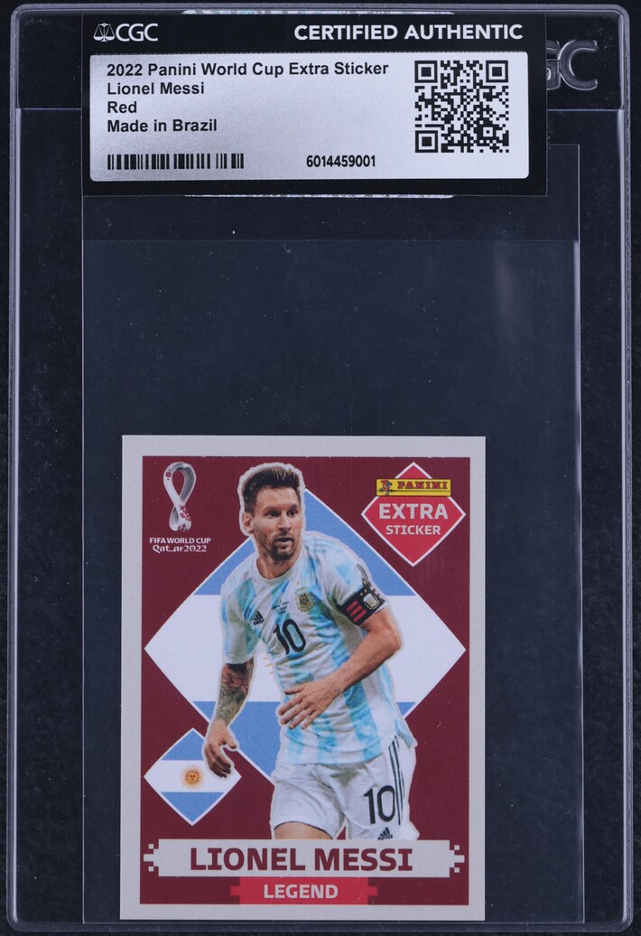 2022 Panini World Cup Extra Sticker Red Made In Brazil Lionel Messi CGC ...