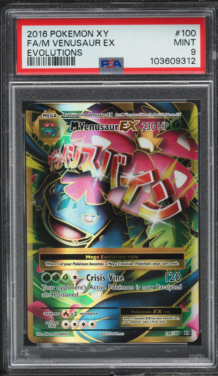 2016 Pokemon XY Evolutions Full Art M Venusaur EX #100 PSA 9 MINT on ...