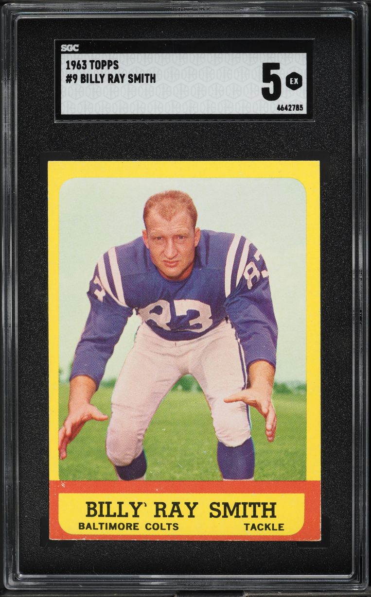 1963 Topps Football Billy Ray Smith #9 SGC 5 EX on Fanatics Collect