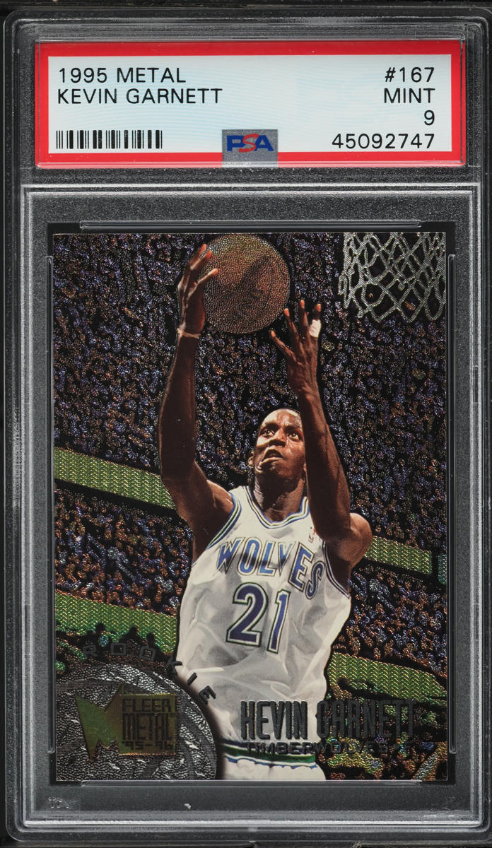 1995 Metal Basketball Kevin Garnett ROOKIE #167 PSA 9 MINT on Fanatics ...