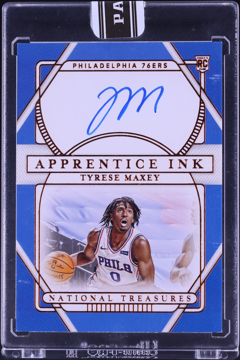 2020 National Treasures Apprentice Ink '24 Black Box Tyrese Maxey ...