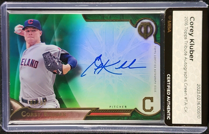 2016 Topps Tribute Autographs Green Corey Kluber AUTO /99 #TA-CK MBA ...