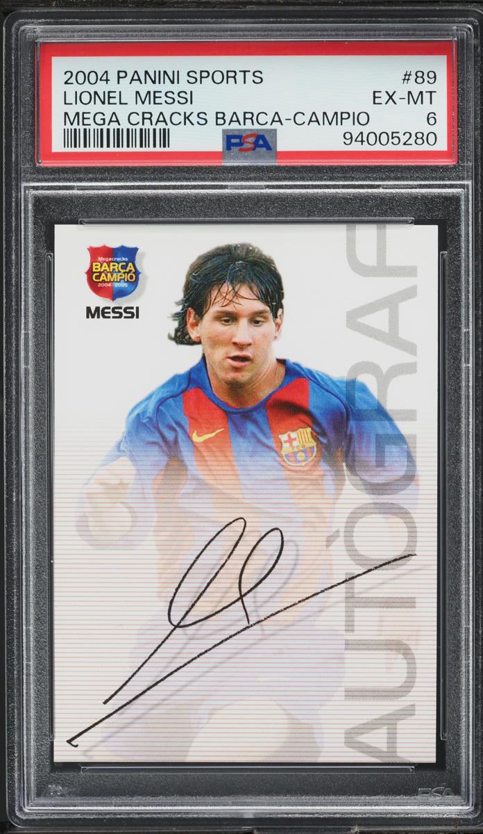 2004 Panini Sports Mega Cracks Barca Campio Lionel Messi ROOKIE #89 PSA ...