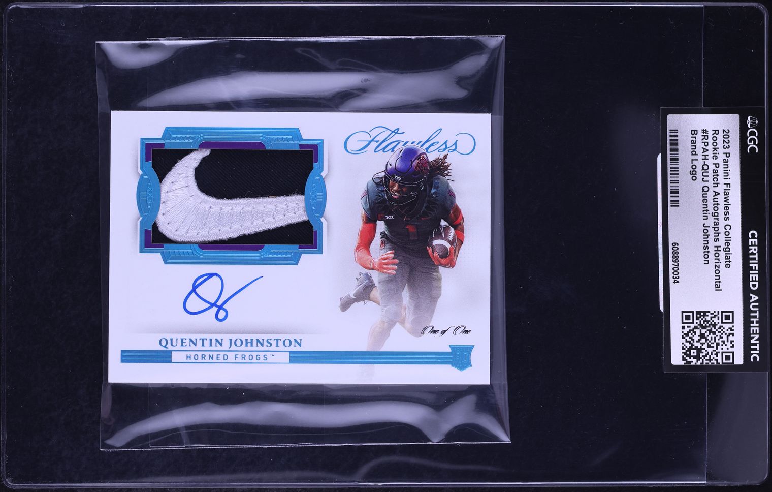 2023 Panini Flawless Collegiate Brand Logo Quentin Johnston ROOKIE ...