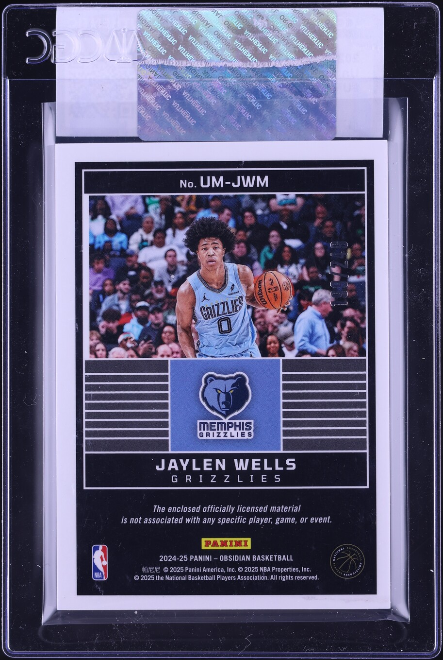 2024 Panini Obsidian Unbreakable Memorabilia Jaylen Wells ROOKIE PATCH ...