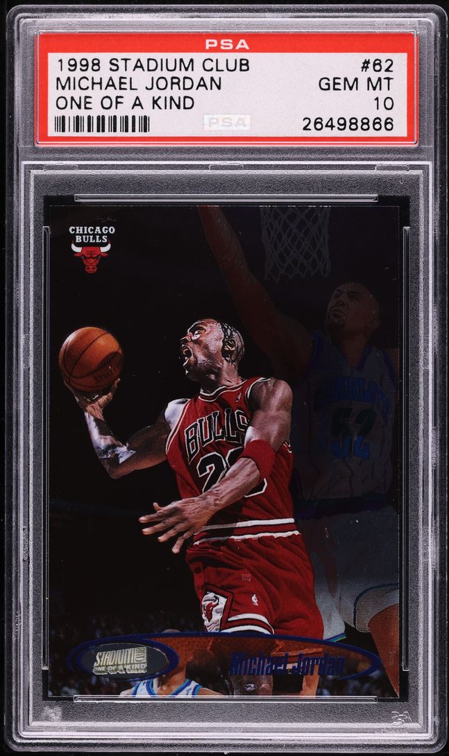 1998 Stadium Club One Of A Kind Michael Jordan /150 #62 PSA 10 GEM MINT ...