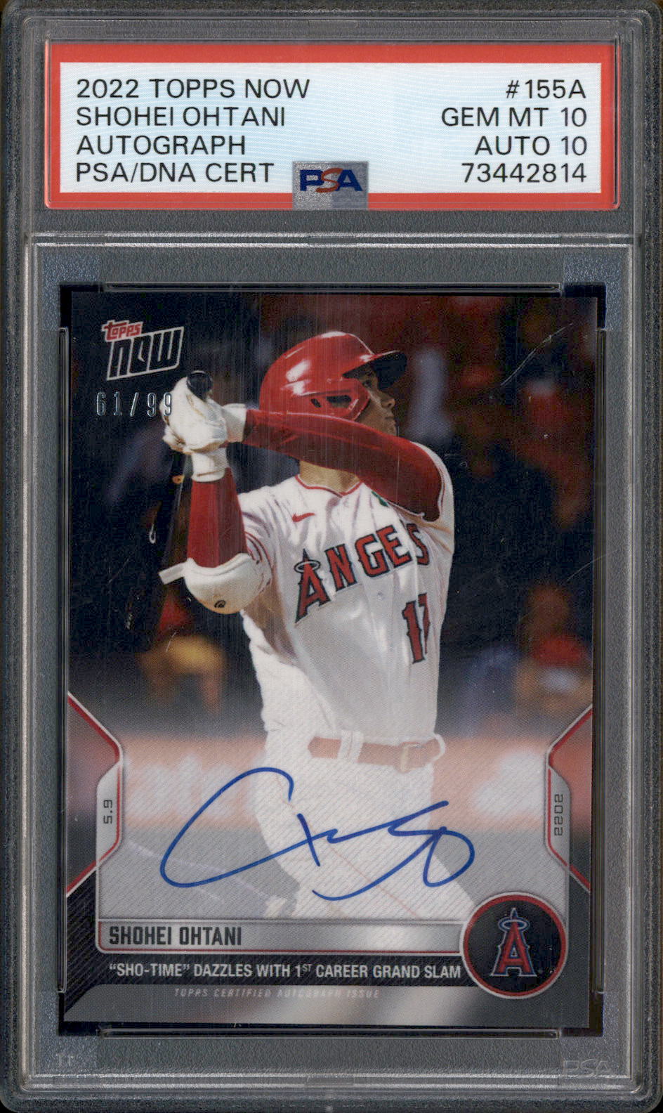 2022 Topps Now Autograph #155 Shohei Ohtani Auto /99 PSA 10 on Fanatics ...