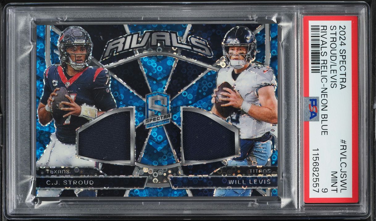 2024 Panini Spectra Rivals Neon Blue C.J. Stroud Will Levis PATCH /60 ...