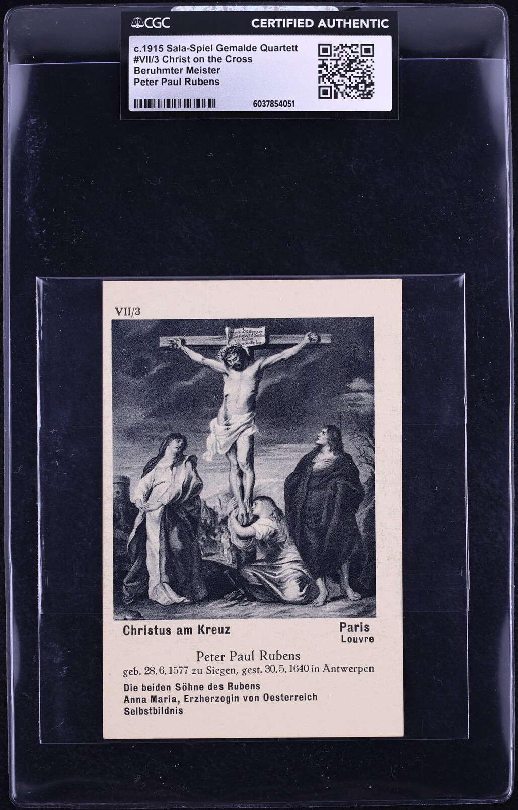 1915 Sala-Spiel Gemalde Quartett Peter Paul Rubens Christ On The Cross ...