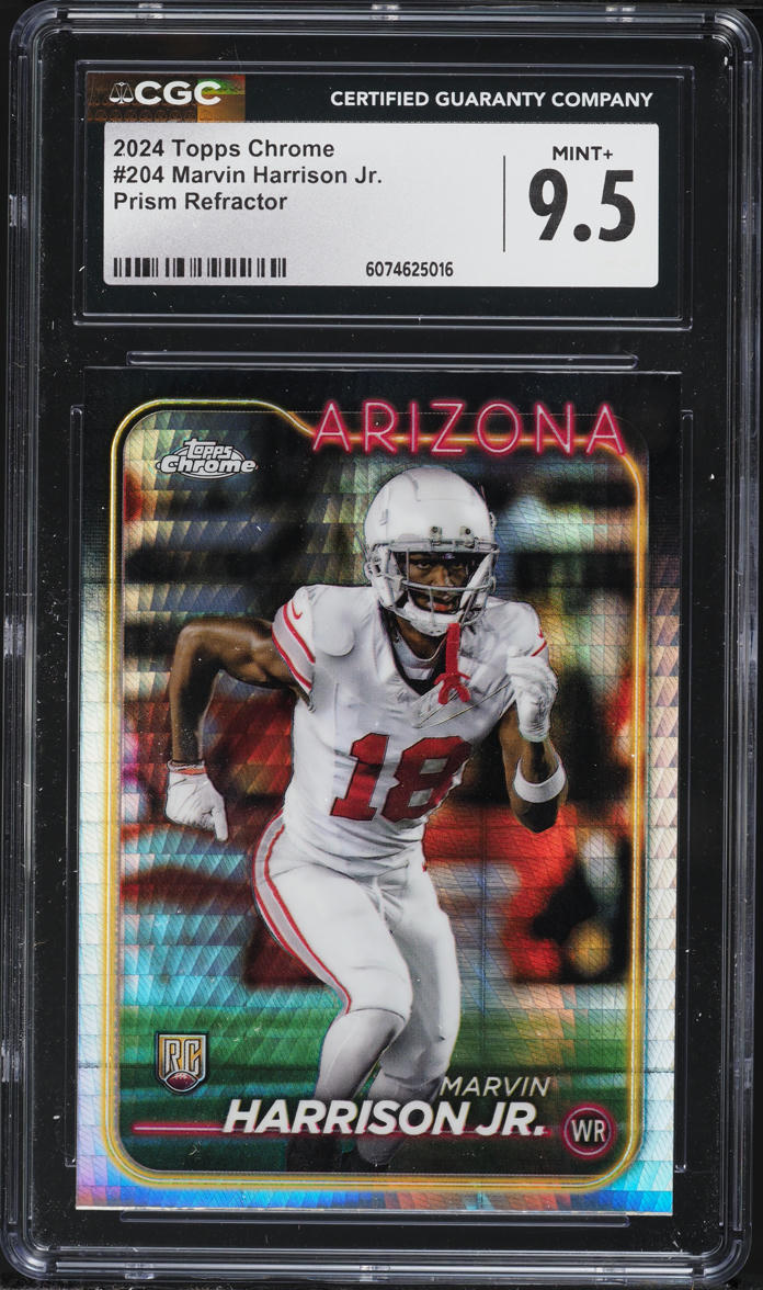 2024 Topps Chrome Prism Refractor Marvin Harrison Jr. ROOKIE #204 CGC 9 ...