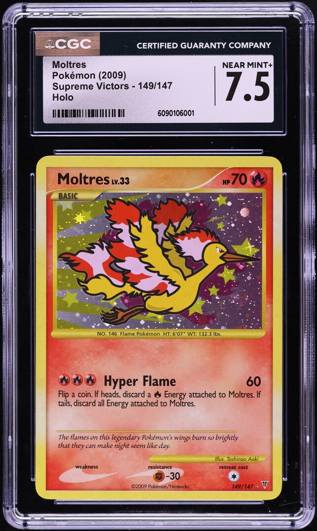 2009 Pokemon Platinum Supreme Victors Holo Moltres #149 CGC 7.5 NRMT+ on Fanatics Collect