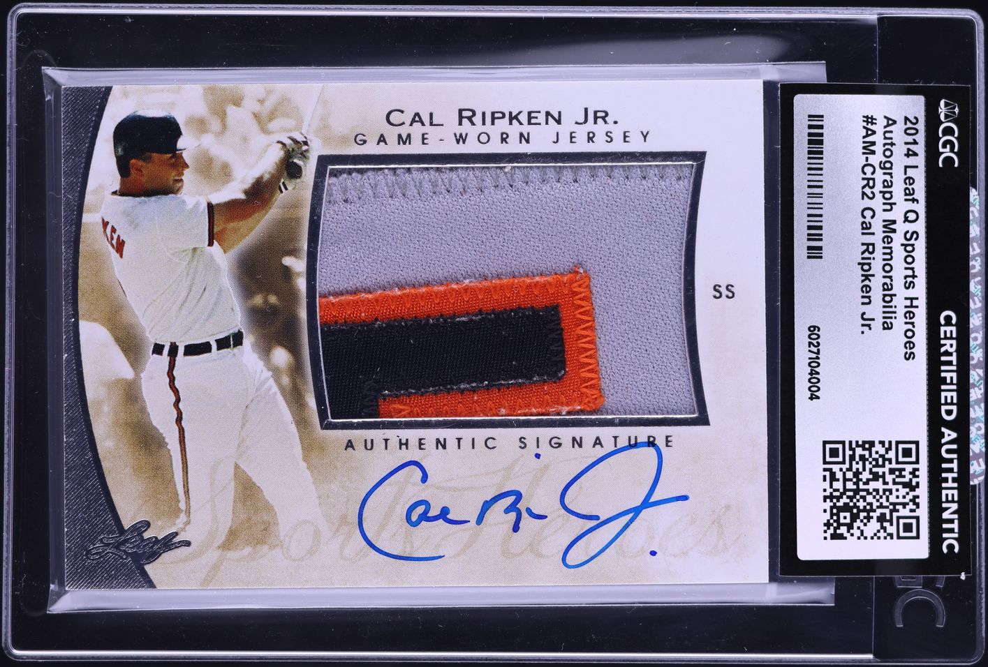 2014 Leaf Q Sports Heroes Cal Ripken Jr. PATCH AUTO #AM-CR2 CGC AUTH on ...