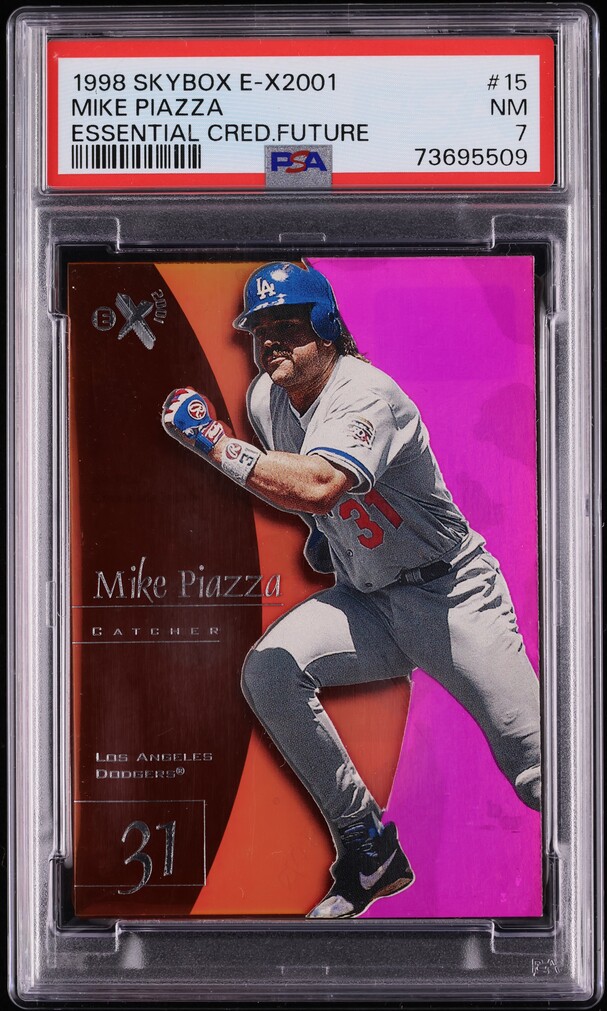 1998 Skybox E-X 2001 Essential Credentials Future Mike Piazza /86 #15 PSA 7 NRMT on Fanatics Collect