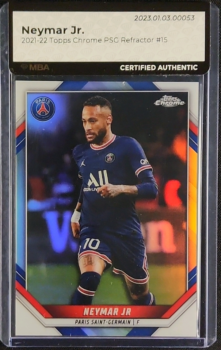 2021 Topps Chrome PSG Refractor Neymar Jr. /65 #15 MBA AUTH on Fanatics ...