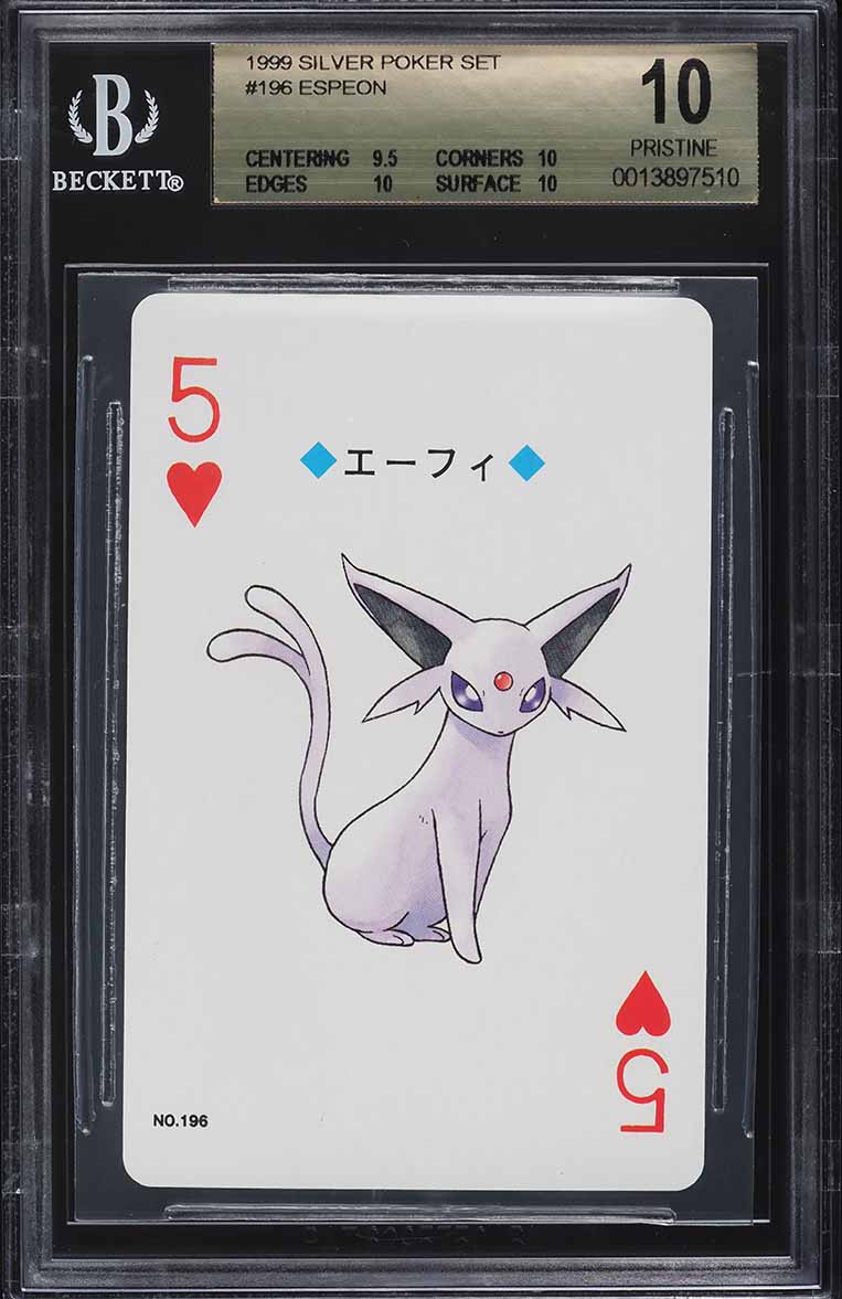 1999 Pokemon Japanese Silver Poker Set Nintendo Playing Card Espeon ...