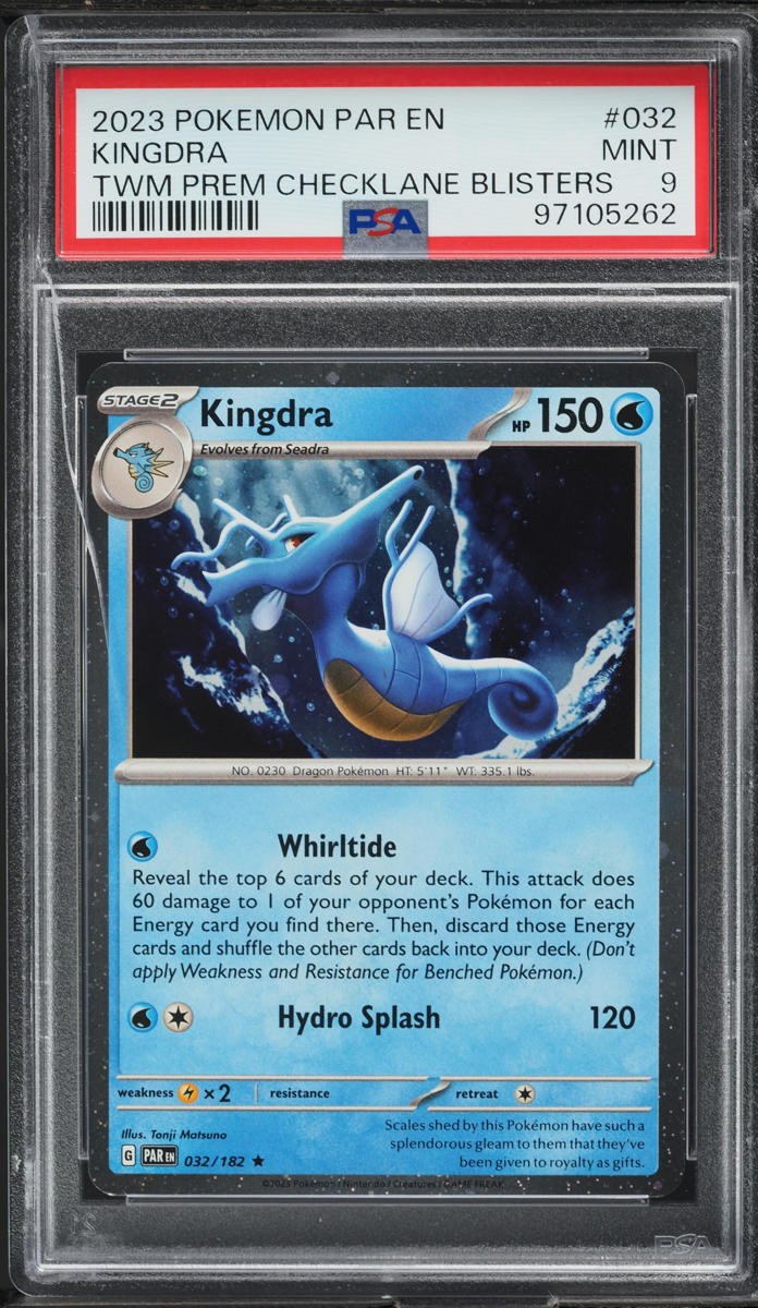 2023 Pokemon SV Paradox Rift Checklane Blisters Kingdra #32 PSA 9 MINT ...