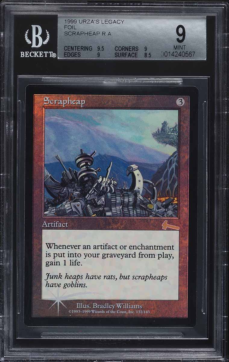 1999 Magic The Gathering MTG Urza's Legacy Foil Scrapheap BGS 9 MINT on ...