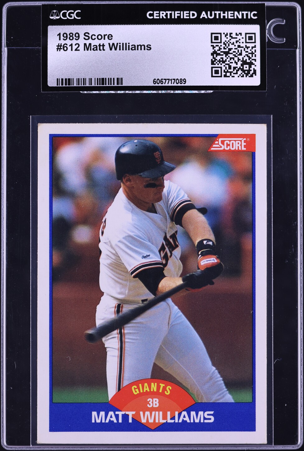 1989 Score Matt Williams #612 CGC AUTH on Fanatics Collect