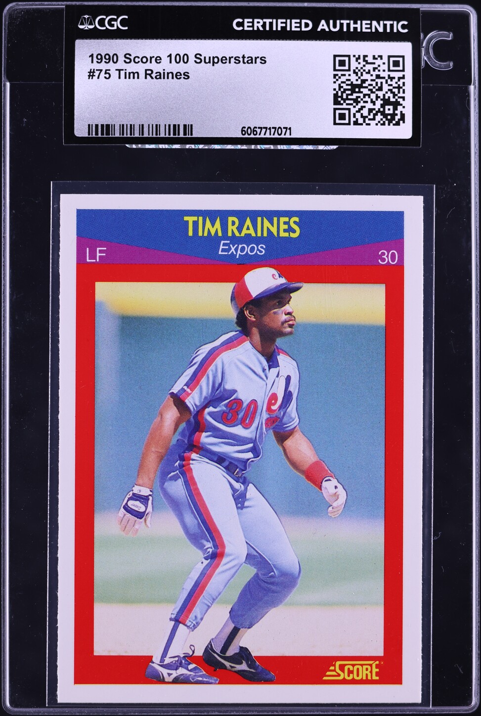 1990 Score 100 Superstars Tim Raines #75 CGC AUTH on Fanatics Collect