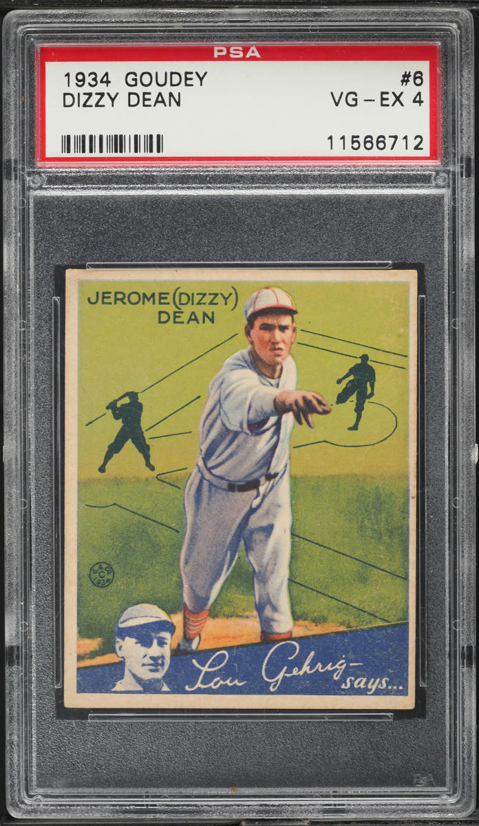 1934 Goudey Dizzy Dean #6 PSA 4 VGEX on Fanatics Collect