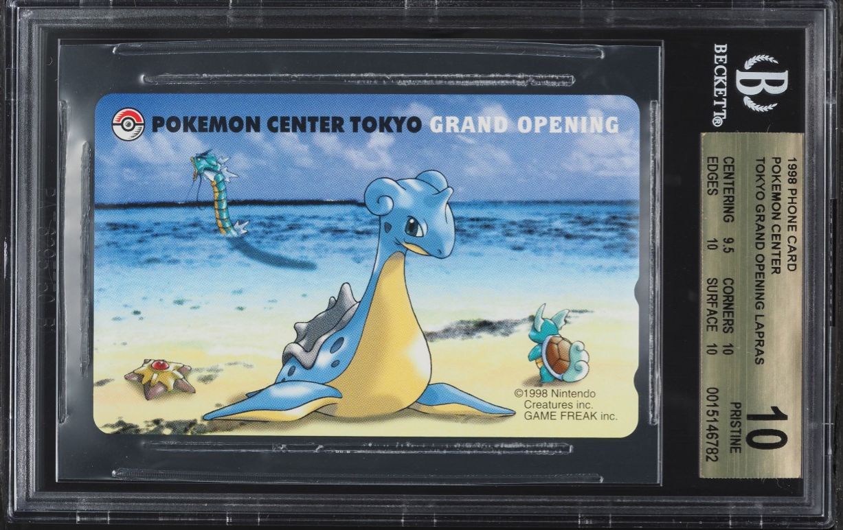1998 Pokemon Phone Card Pokemon Center Tokyo Grand Opening Lapras BGS ...