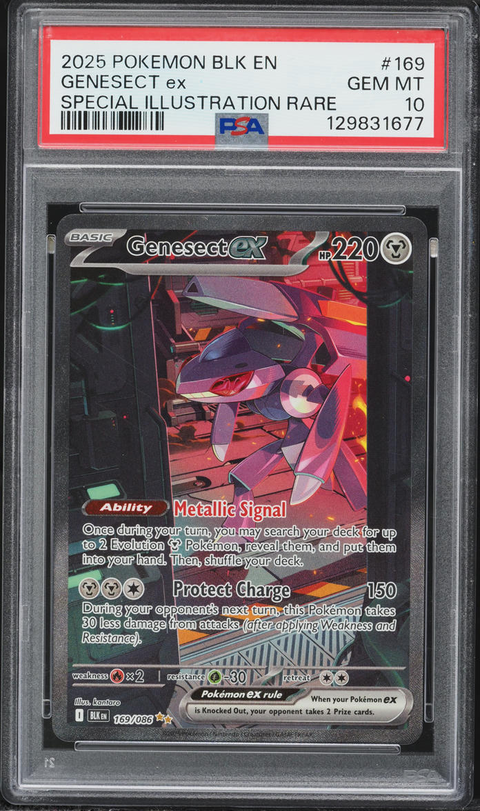 2025 Pokemon Scarlet & Violet Black Bolt SIR Genesect ex #169 PSA 10 ...