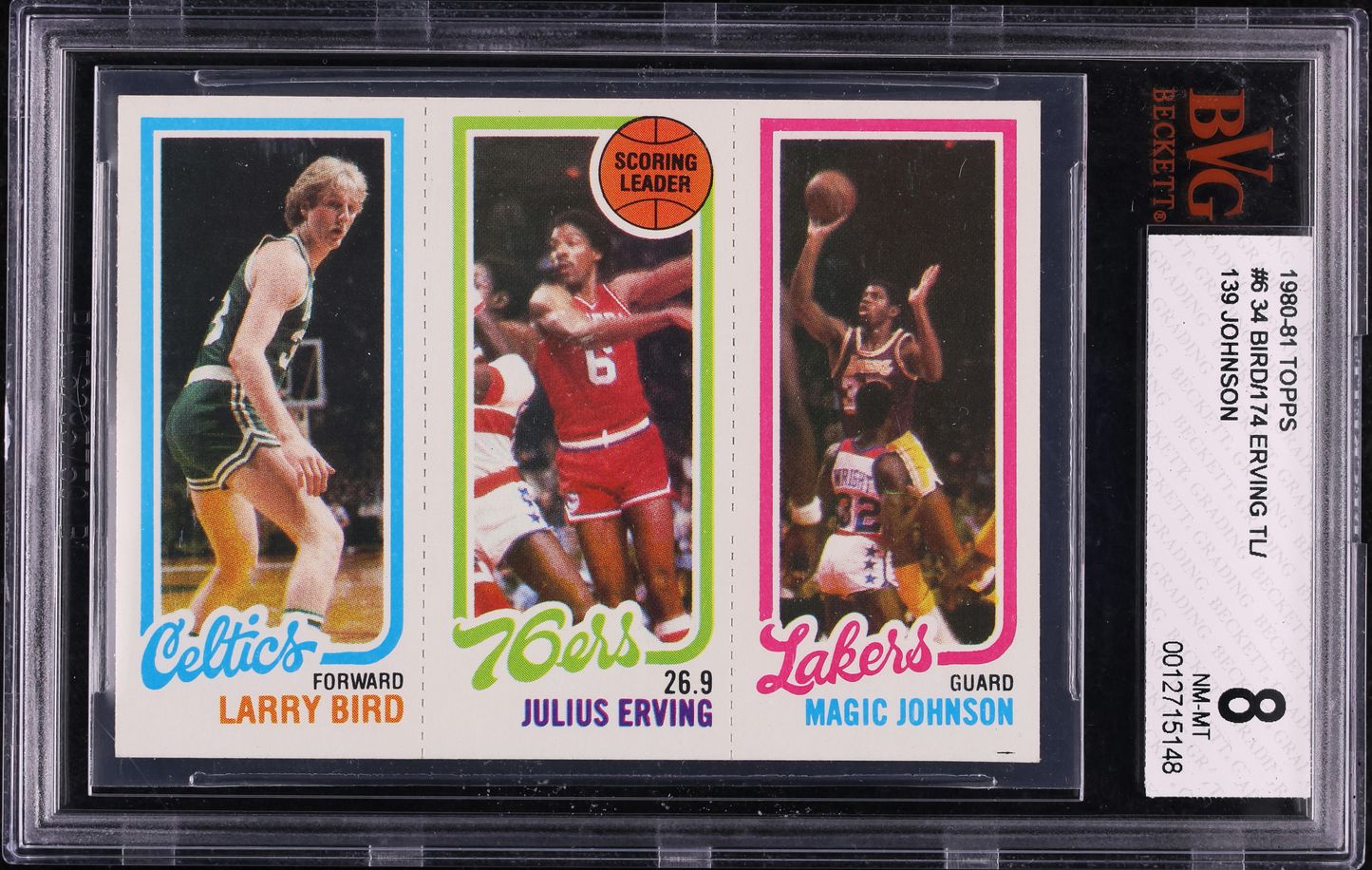 1980 Topps Basketball Larry Bird Magic Johnson ROOKIE BVG 8 NM-MT NM-MT ...