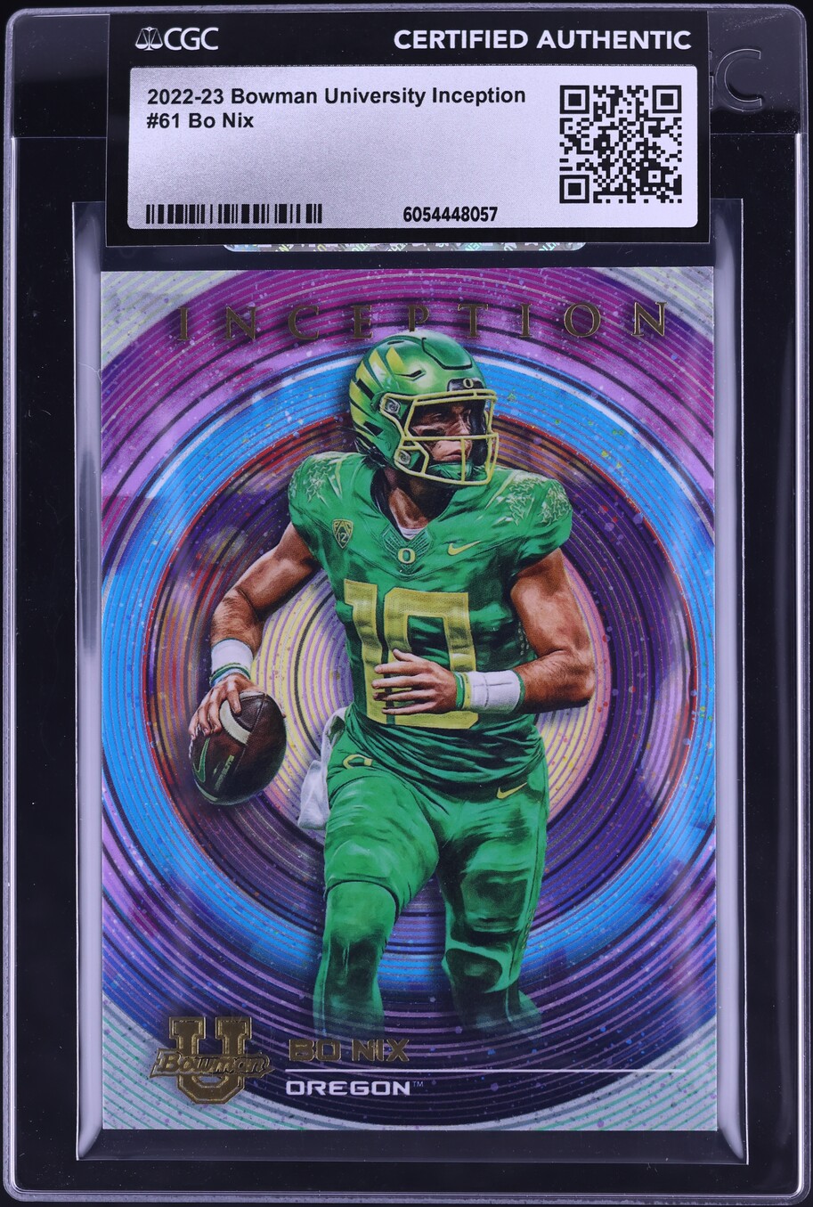 2022 Bowman University Inception Bo Nix ROOKIE #61 CGC AUTH on Fanatics Collect