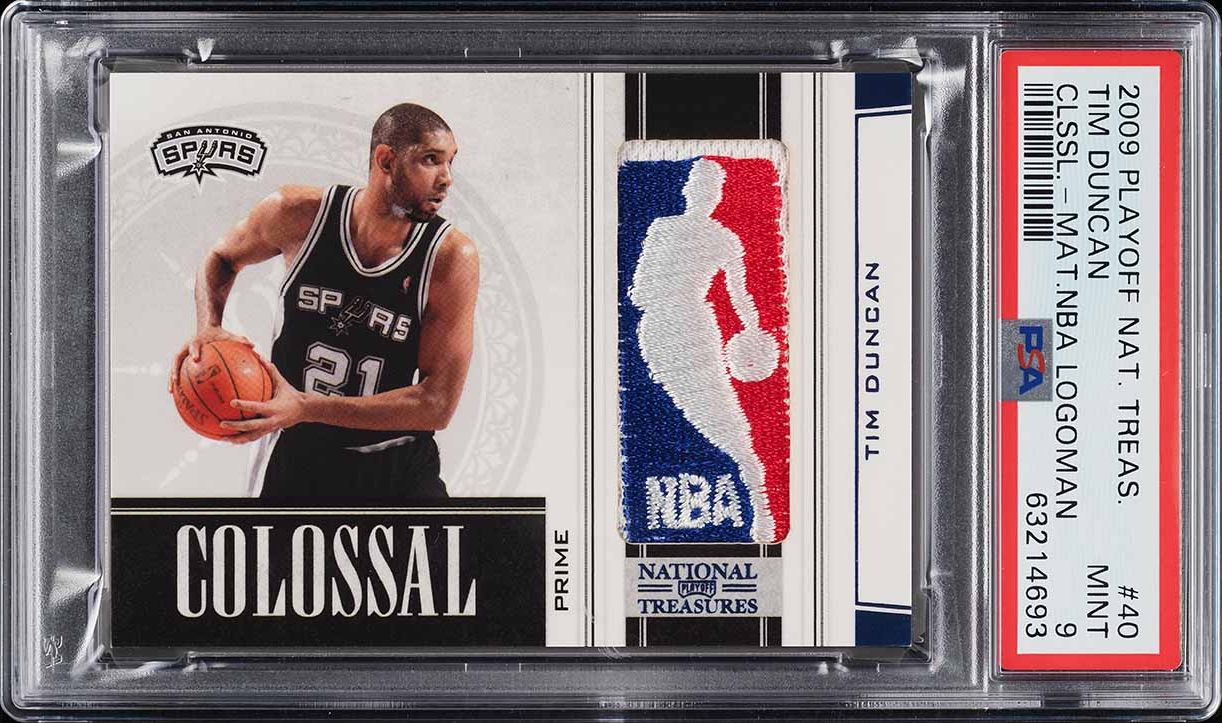 2009 National Treasures Colossal Tim Duncan NBA LOGOMAN PATCH /5 #40 ...