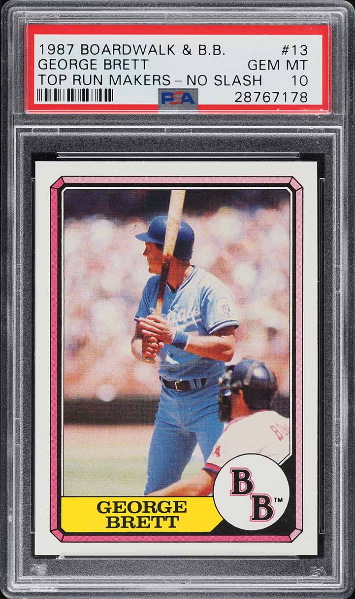 1987 Boardwalk & Baseball Top Run Makers No Slash George Brett #13 PSA ...