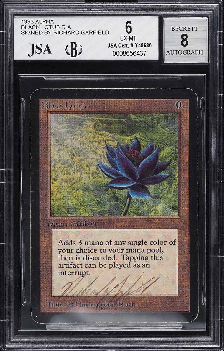 1993 Magic The Gathering MTG Alpha Black Lotus R A BGS 6, RICHARD ...